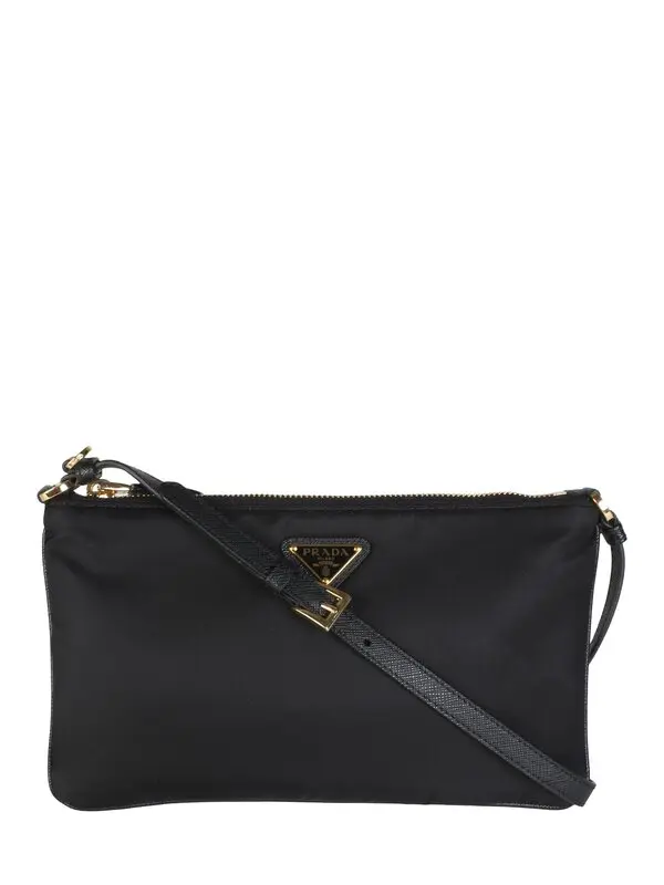 Prada Re-nylon Saffiano Raso Shoulder Bag - Black