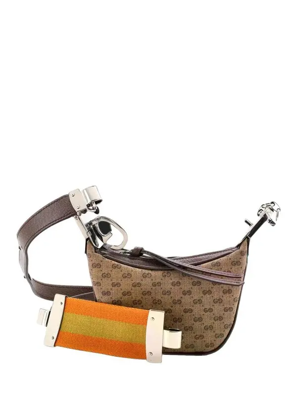 Gucci Attache Shoulder Bag Micro Gg Coated Canvas Mini Hobo Bag - Brown