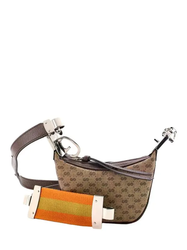 Gucci Attache Shoulder Bag Micro Gg Coated Canvas Mini Hobo Bag - Brown