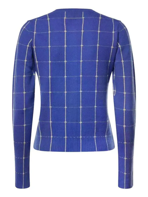 Guest In Residence Grid-pattern Cardigan - Blue