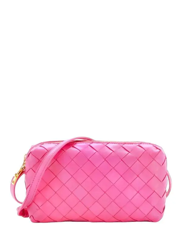 Bottega Veneta Zip Intrecciato Nappa Mini Crossbody Bag - Pink