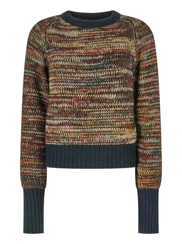 Iceberg Marled-knit Crew-neck Sweater - Blue