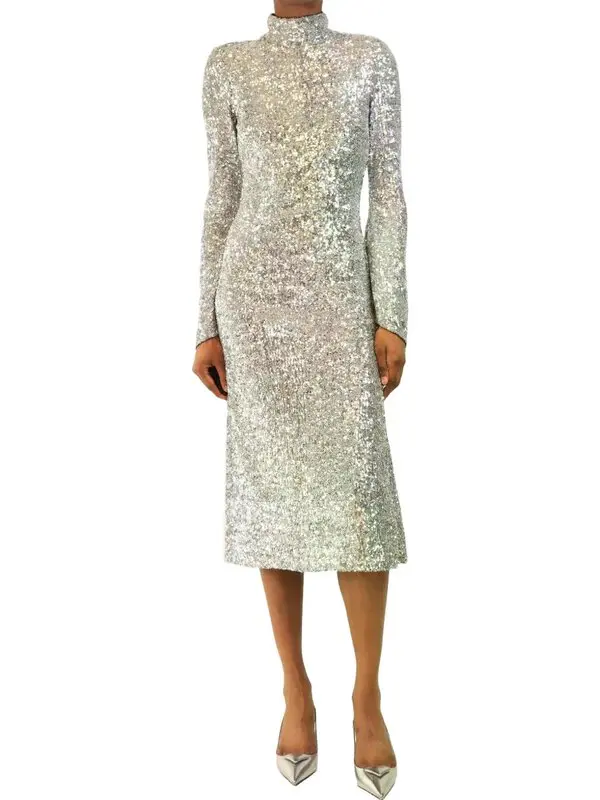 Rebecca Vallance Sequin-embellished Midi Dress - Silver