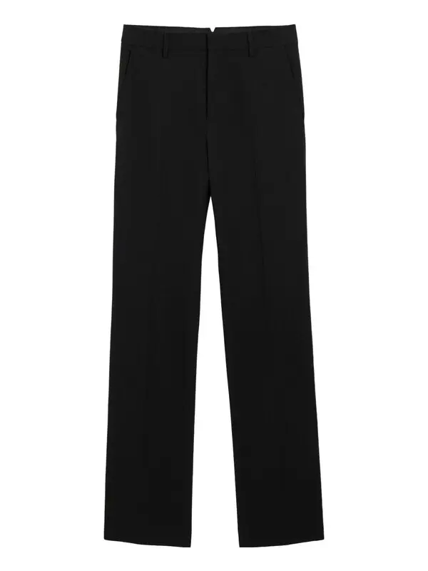 AMI Paris Straight Leg Trousers In Wool Serge - Black