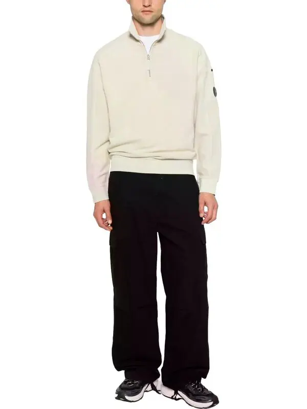 C.P. COMPANY Lens-detail Quarter-zip Sweater - Neutrals