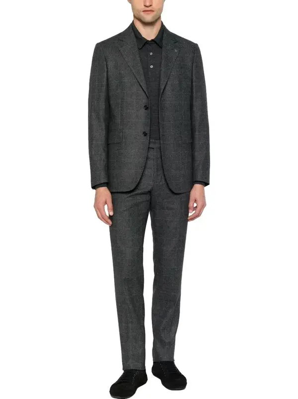 Tagliatore Check-pattern Suit - Grey