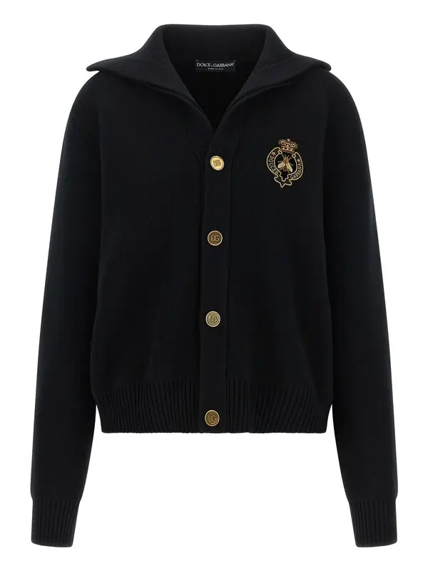 Dolce & Gabbana Embroidery Cardigan - Black