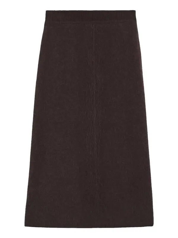 BOSS Faeloria Wool & Cashmere Midi Skirt - Mole