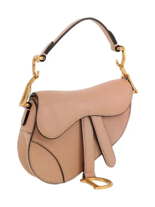 Dior Saddle Grained Leather Shoulder Bag - Neutrals