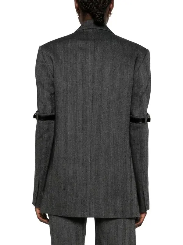 Coperni Belted Herringbone Jacket - Grey
