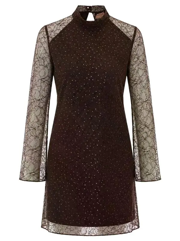 TWINSET Sequin-embellished Lace Dress - Brown