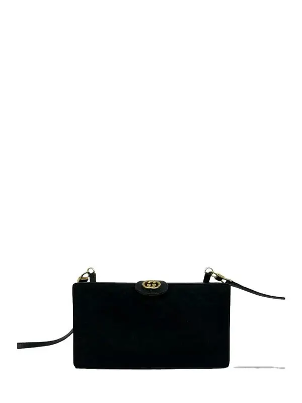 Gucci 1980-1990 Micro Gg Canvas Interlocking G Crossbody Bag - Black
