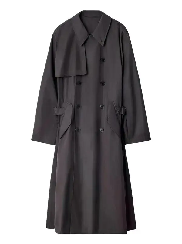 LEMAIRE Light Trench Coat In Water-repellent Cotton Gabardine - Grey
