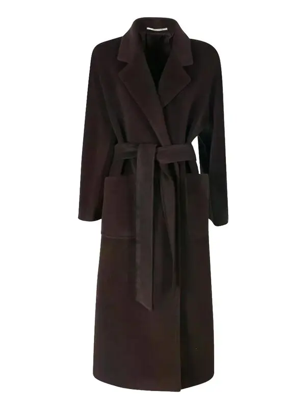 Tagliatore Double-breasted Belted Coat - Brown