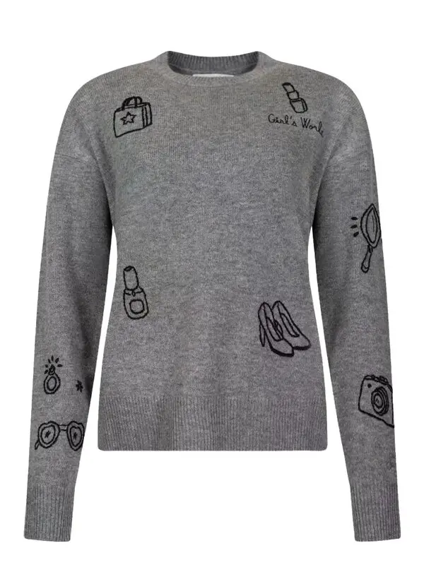 MC2 SAINT BARTH Embroidered-motif Crew-neck Sweater - Grey