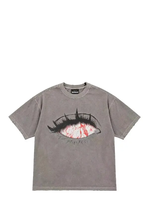 WARMAN Graphic-print Distressed T-shirt - Grey