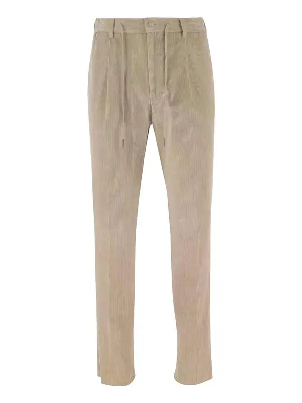Tagliatore Ribbed Cotton-velvet Trousers - Neutrals