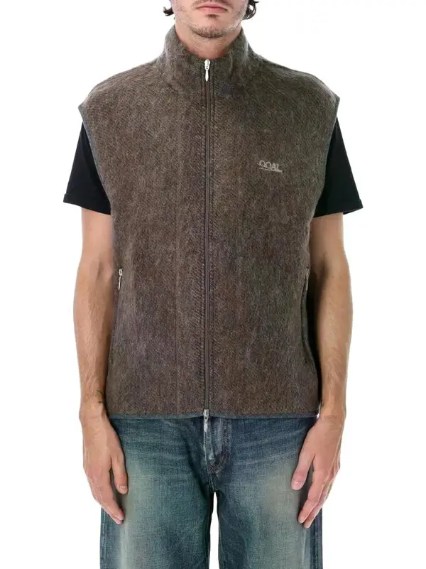 Nanamica Logo-embroidered Zip-up Gilet - Brown