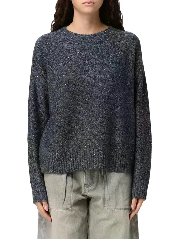 ELEH Sequin-embellished Crew-neck Sweater - Blue