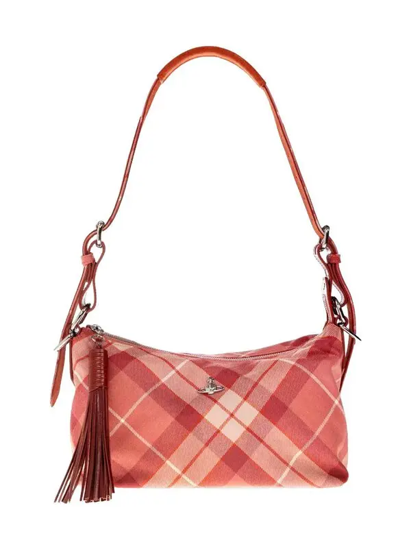 VIVIENNE WESTWOOD Emma Tartan Shoulder Bag - Red