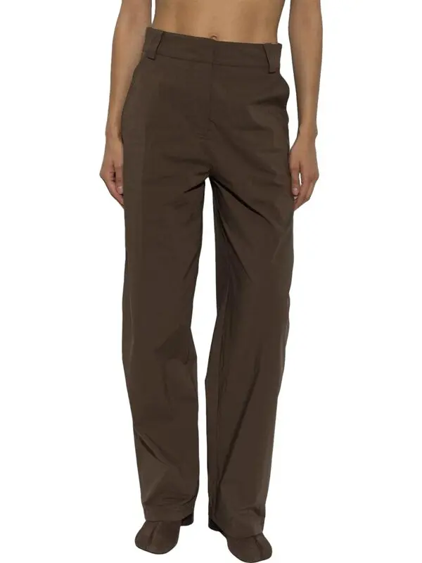 IRO PARIS Ellena Wide-leg Cotton-blend Carpenter Trousers - Coffee
