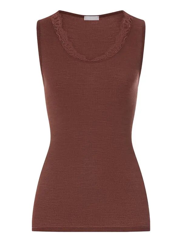 Hanro Wool-silk Tank Top - Brown