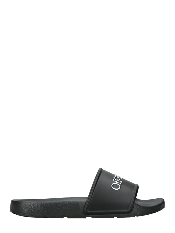 Off-White Bookish Logo Slides - Black