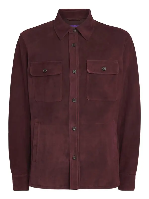 Ralph Lauren Purple Label Suede Overshirt - Red