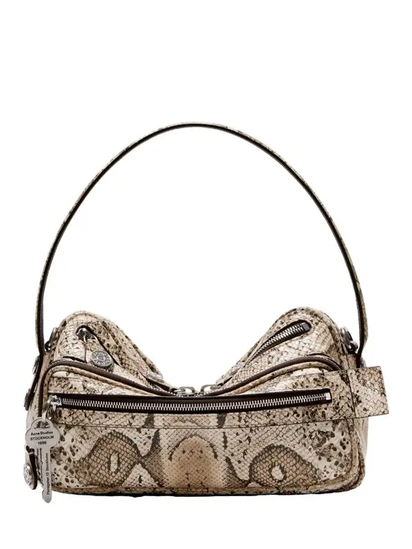 Acne Studios Camero Party Snake-print Bag - Beige Multicolor