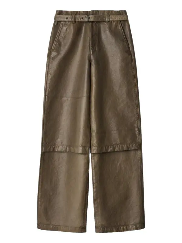 LEMAIRE Work Pants In Coated Broken Twill - Oxyde