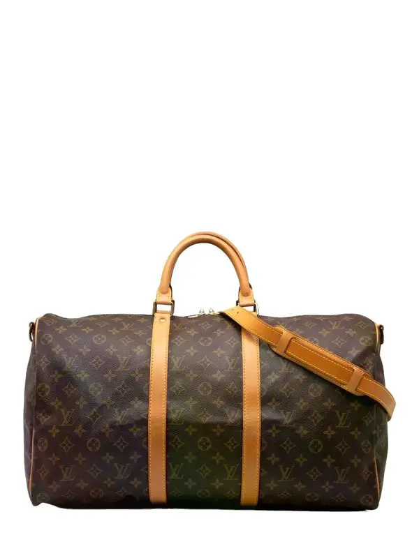 LOUIS VUITTON 1991 Monogram Keepall Bandouliere 50 Travel Bag - Brown