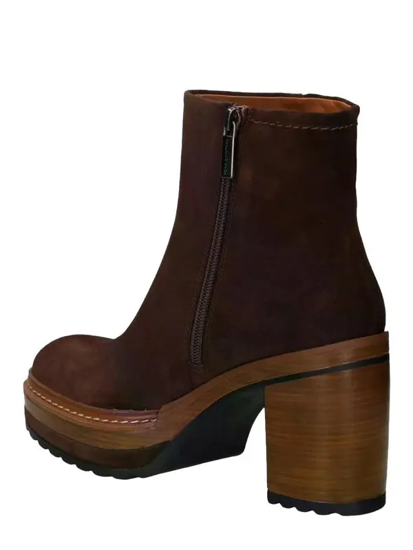 PONS QUINTANA Suede Platform Ankle Boots - Brown