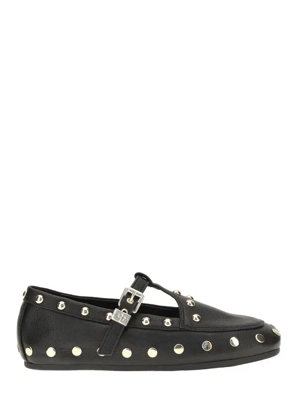 GANNI Mary Jenny Studded Ballet Flats - Black