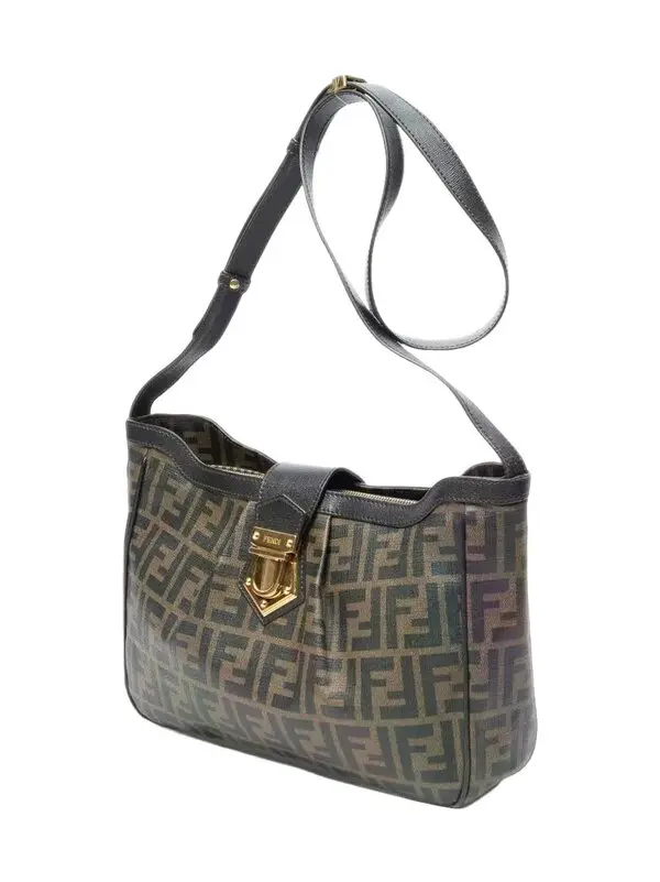 Fendi Zucca Buckle Zip-fastening Cross Body Bag - Brown