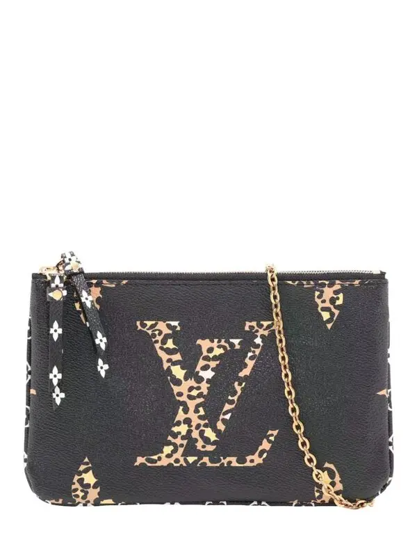 LOUIS VUITTON 2019 Monogram Giant Jungle Double Zip Pochette Crossbody Bag - Black