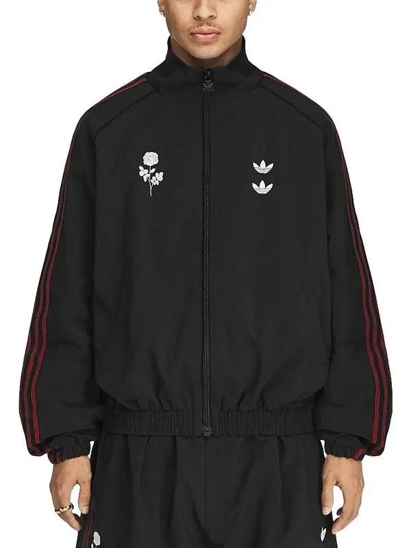 ADIDAS X WILLY CHAVARRIA Rose Logo Woven Stripe Track Jacket - Black