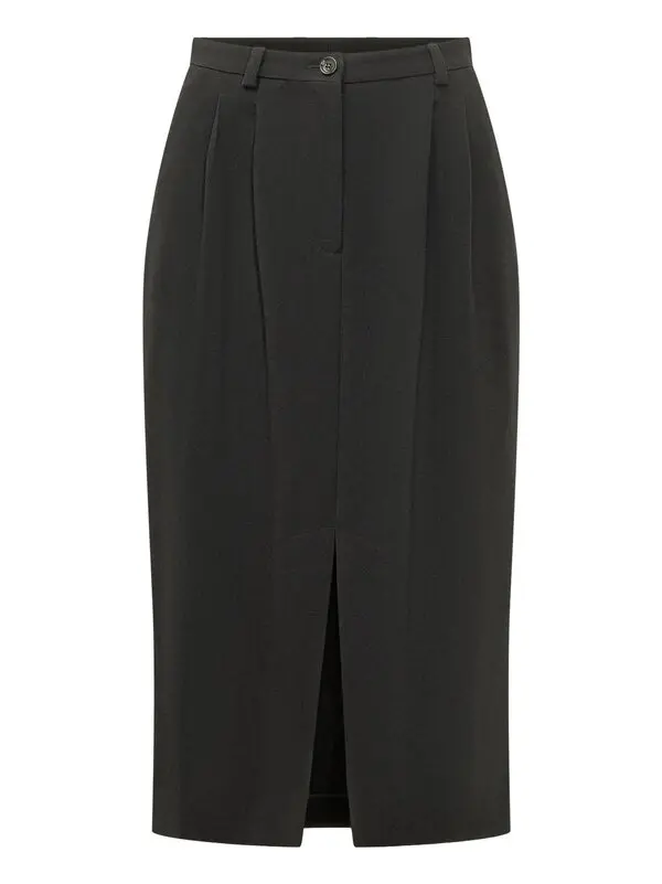 Dolce & Gabbana Wool Skirt With Sleek Tailored Finish - Nero