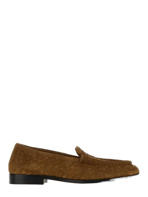 Bottega Veneta Biscuit Suede Loafers - Camel