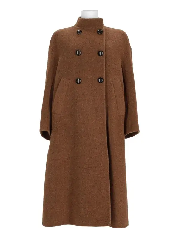 Max Mara Lama Lama Glamá Peruvian Wool-blend Trench Coat - Brown