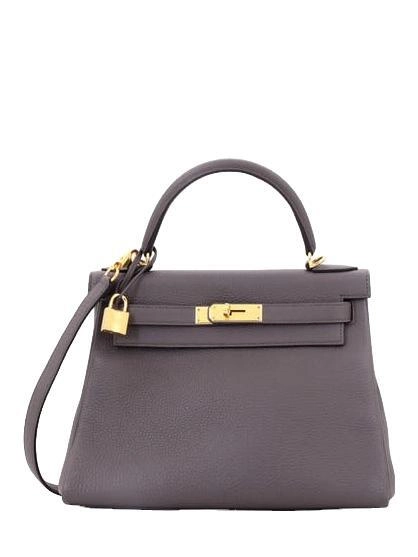 Hermès Kelly Handbag Togo With Gold Hardware 28 - Grey
