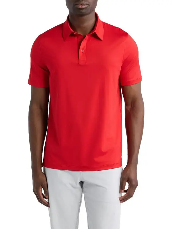 G/fore Solid Tech Jersey Performance Polo - Ruby