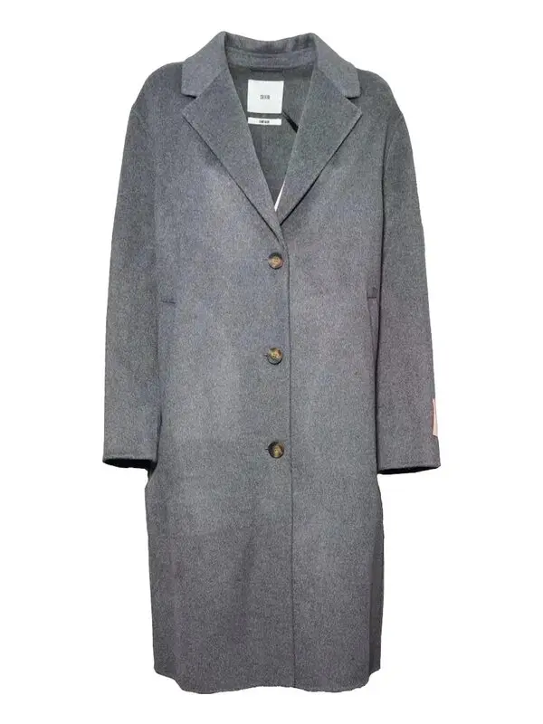 SOLOTRE Single-breasted Notched-lapel Coat - Grey