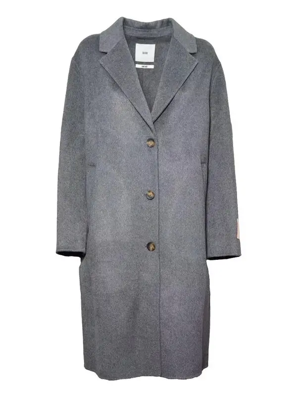 SOLOTRE Single-breasted Notched-lapel Coat - Grey