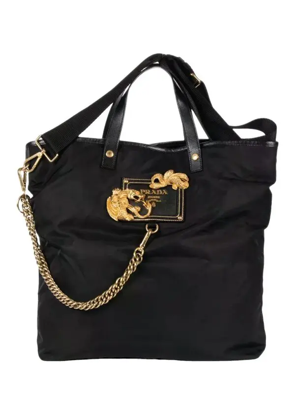 Prada Flying Dragon & Snake Tote Bag - Black