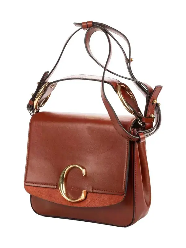 Chloé Small C Logo Shoulder Bag - Brown