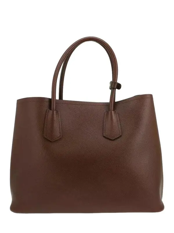 Prada Medium Double Saffiano Tote Bag - Brown