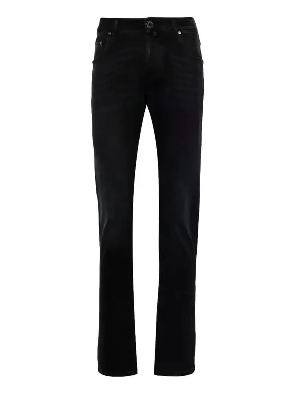 JACOB COHЁN Faded-effect Slim-fit Jeans - Black