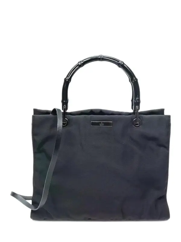 Gucci Bamboo Top-zip Handbag - Black