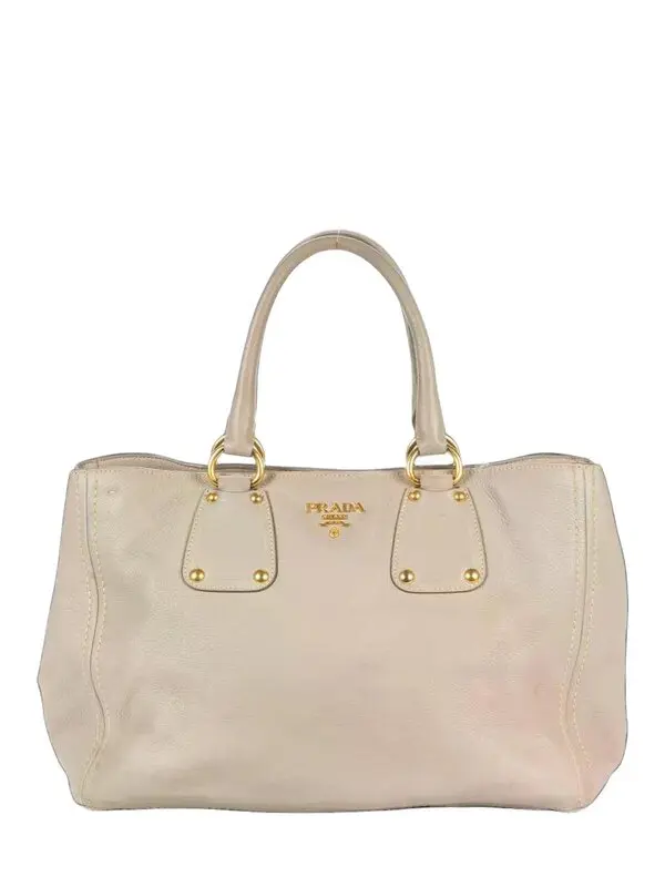 Prada Vitello Daino Leather Tote Bag - Neutrals