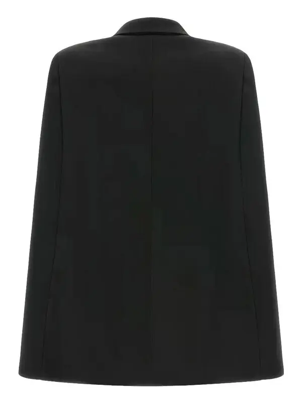 FEDERICA BONIFACI Tuxedo Double-breasted Cape Blazer - Black